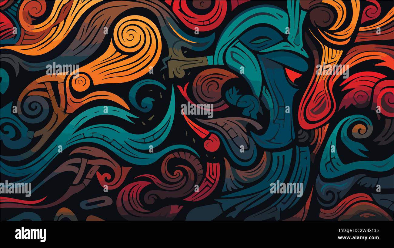 Abstract beautiful colored vector Viking patterns. Ancient warrior ...