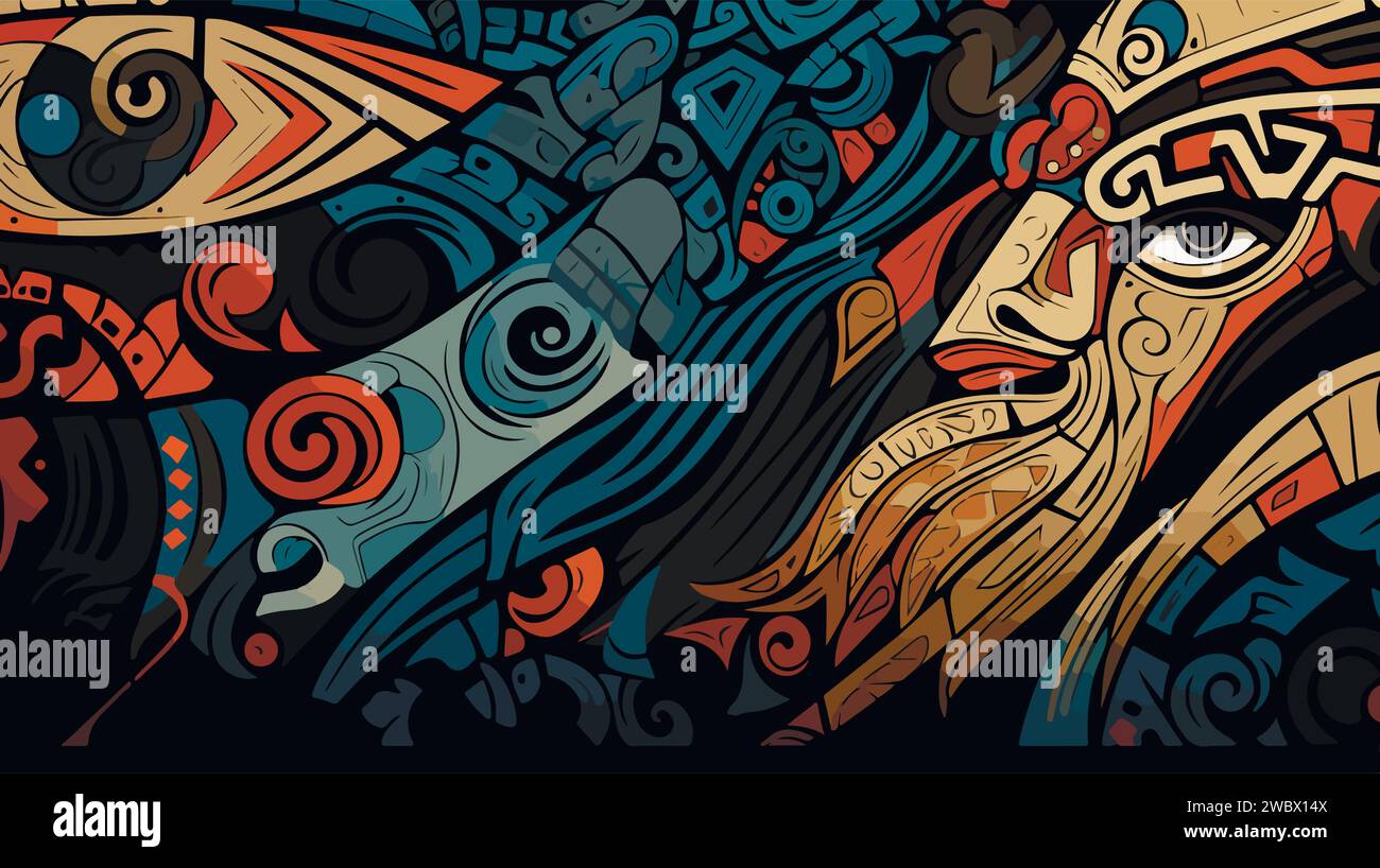 Viking illustration patterns Stock Vector Images - Alamy