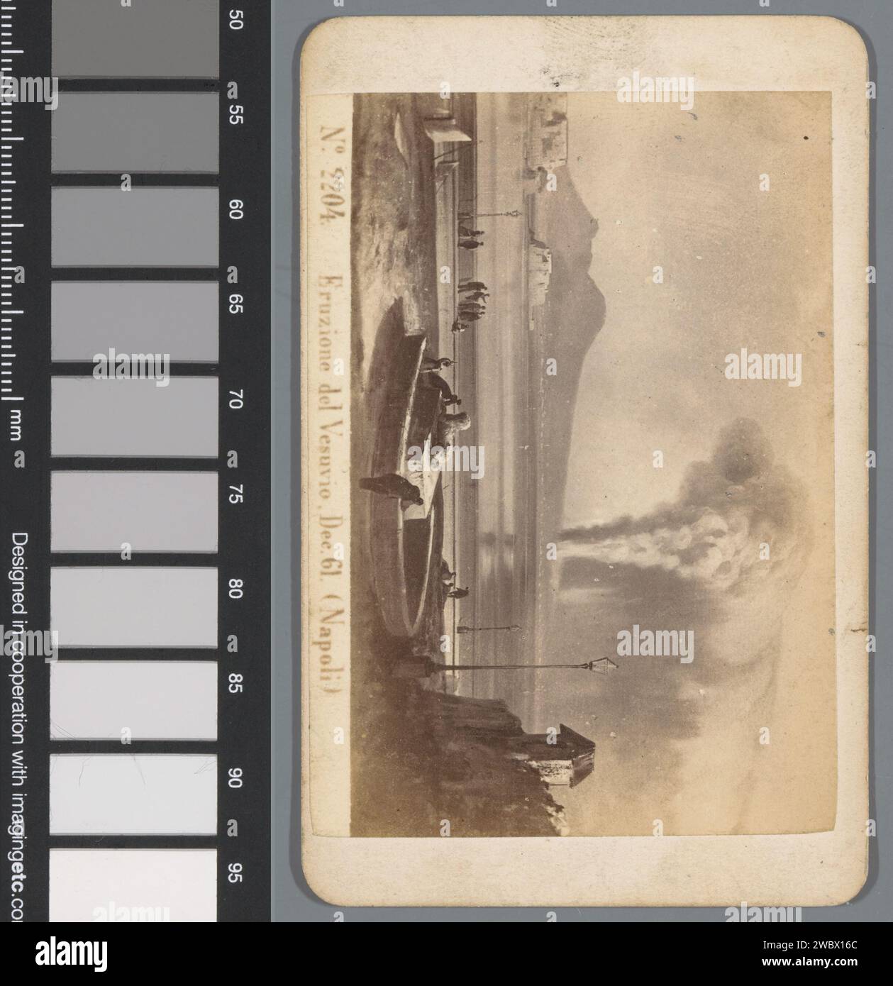 Photo production of a painting of the eruption of the Vesuvius in 1861 ...