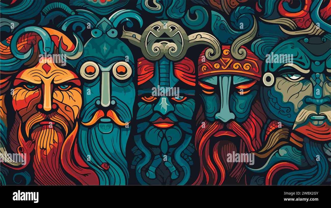 Viking illustration patterns Stock Vector Images - Alamy