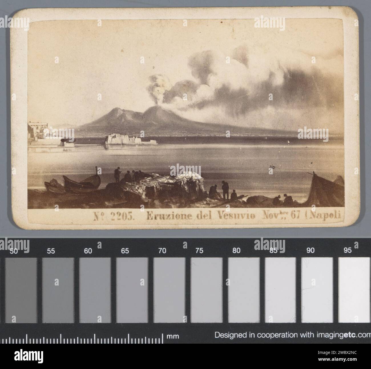 Photo production of painting from an eruption of the Vesuvius ...