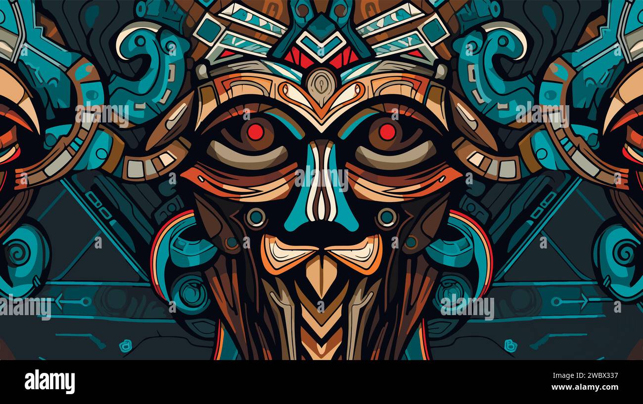 Abstract beautiful colored vector Viking patterns. Ancient warrior ...