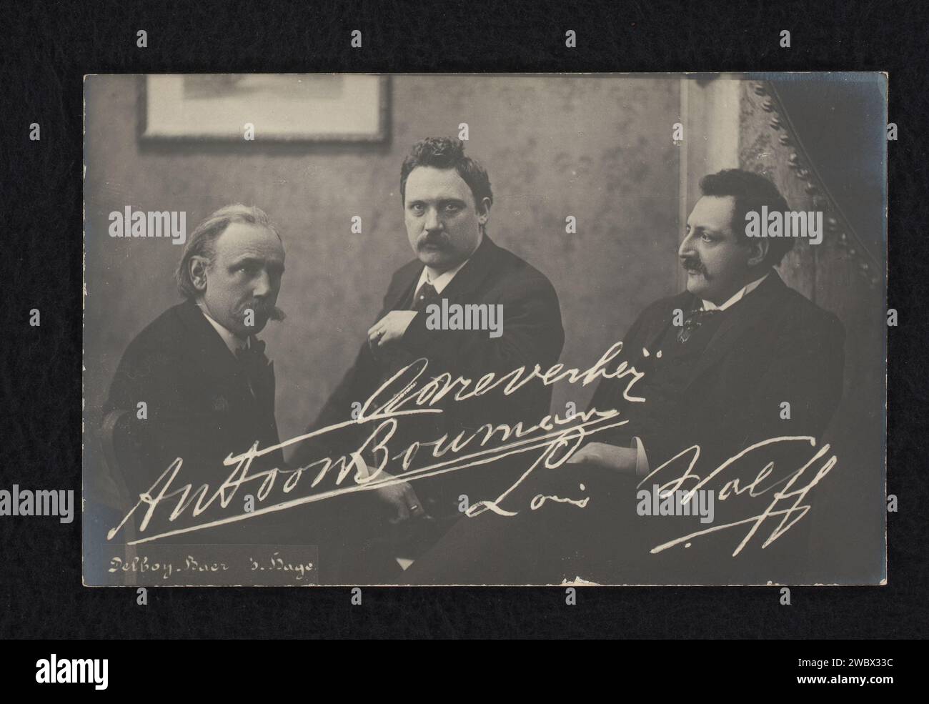 Portrait of Antoon Bouman, Anton Verheij and Louis Wolff, Delboy & Baer ...