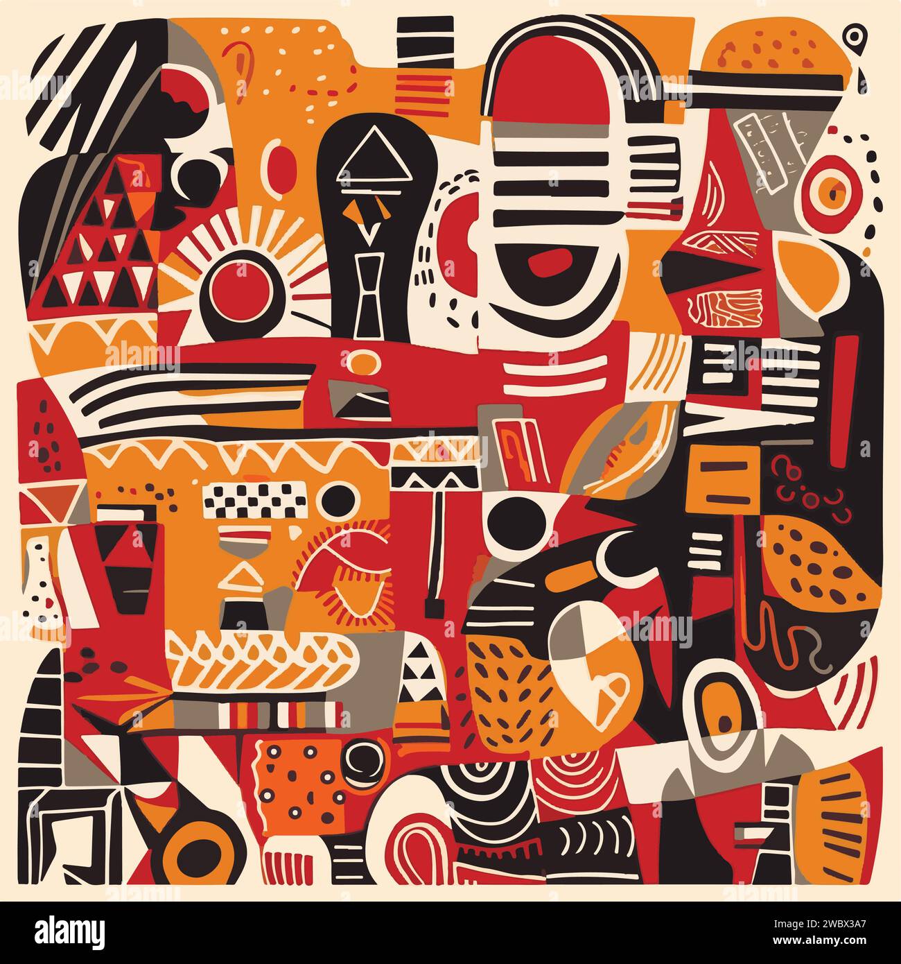 Abstract pattern in native African style. Vector illustration ...