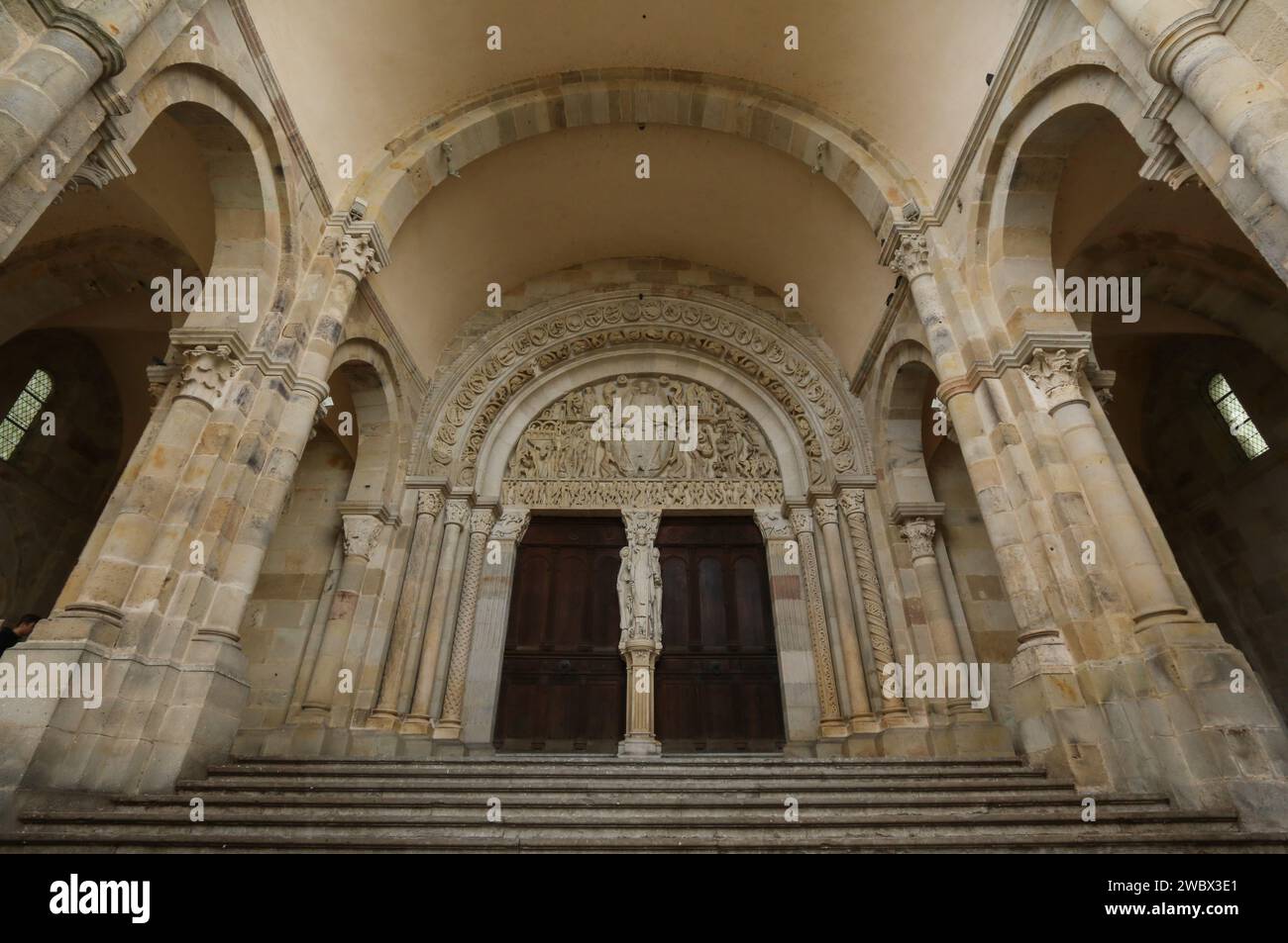 The church porch, Saint-Lazare cathedral, Autun, Saône-et-Loire ...