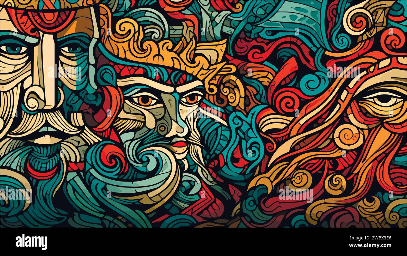 Viking illustration patterns Stock Vector Images - Alamy