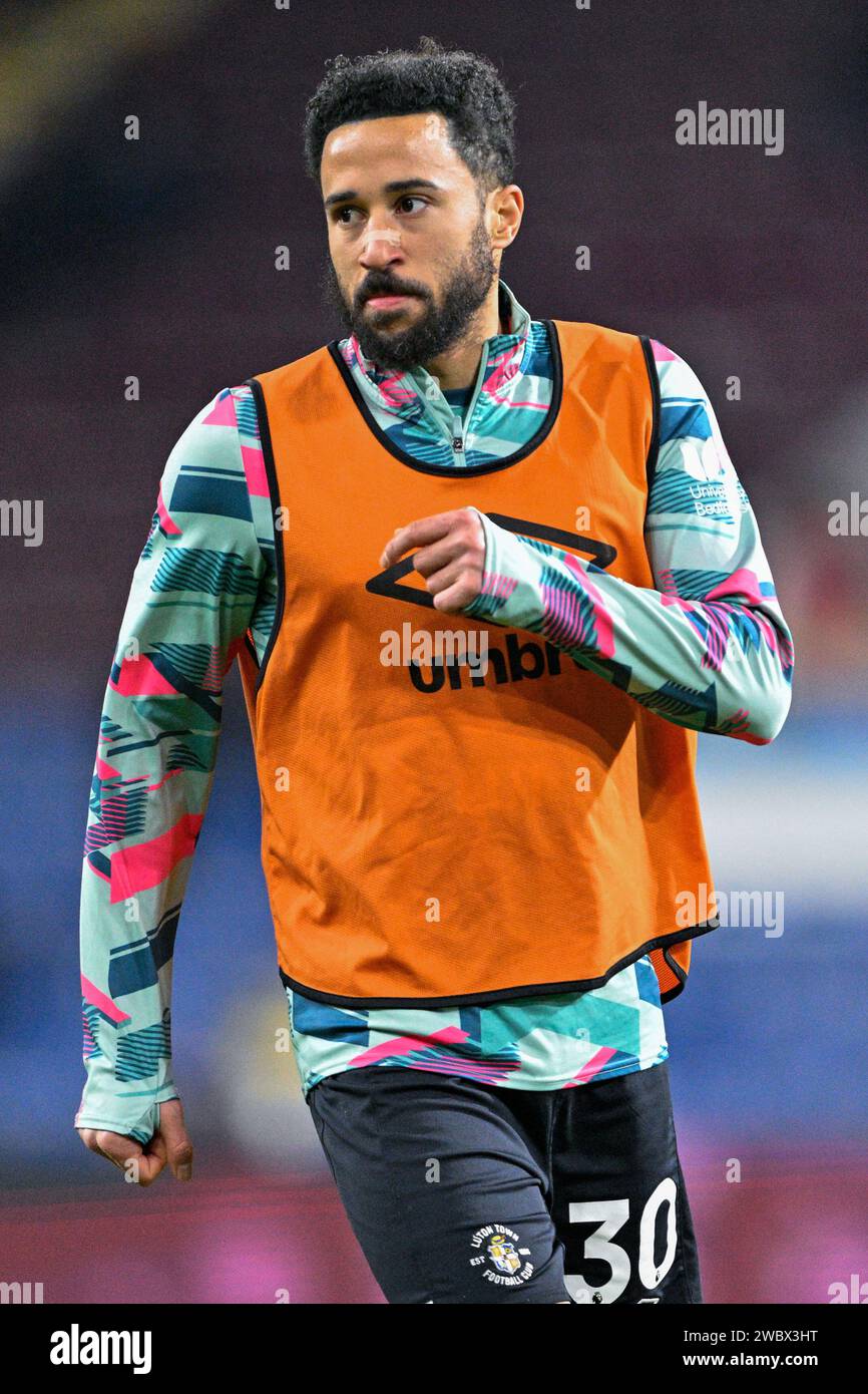 Burnley, UK. 12th Jan, 2024. Andros Townsend of Luton Town during the ...