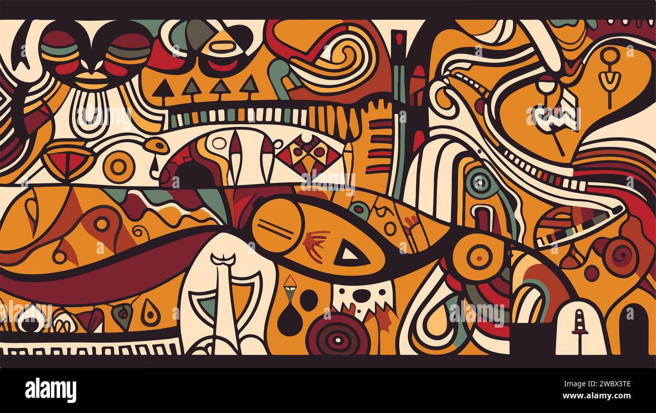 Abstract pattern in native African style. Vector illustration ...