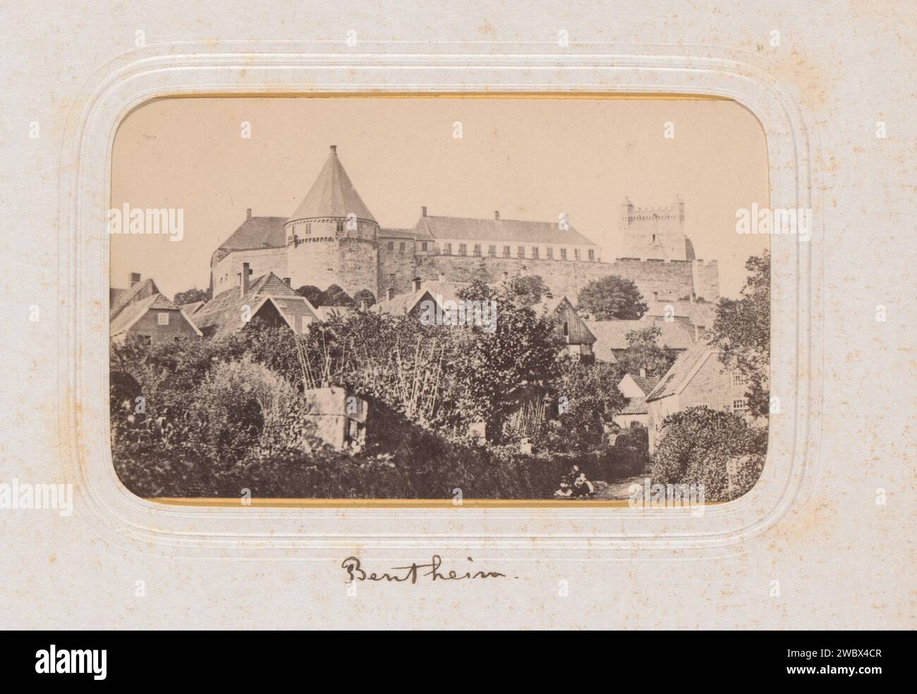 View of Bentheim with castle and houses, c. 1871 Photograph. visit card ...