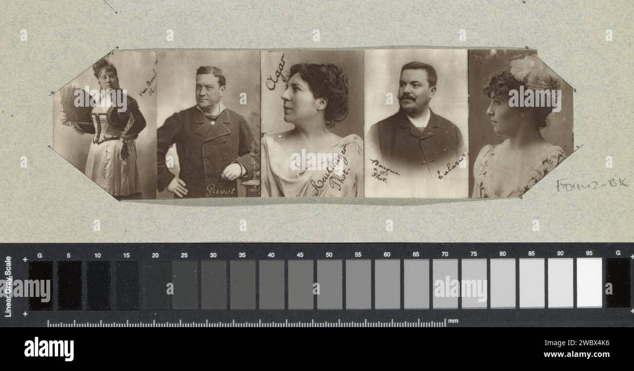 Five portraits of opera singers and actors: Blanche Deschamps, Grivot ...