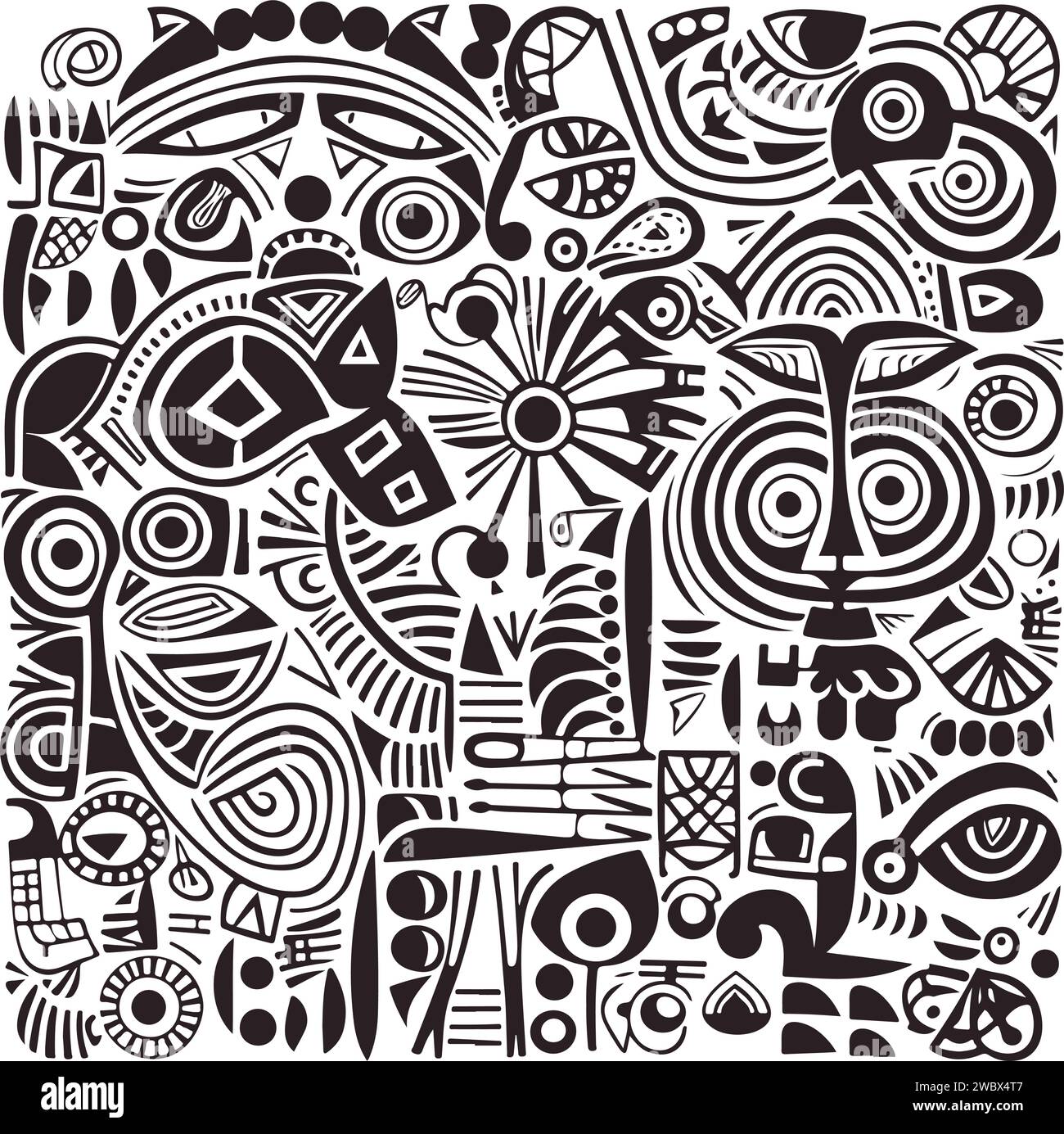 Abstract pattern in native African style. Vector illustration ...