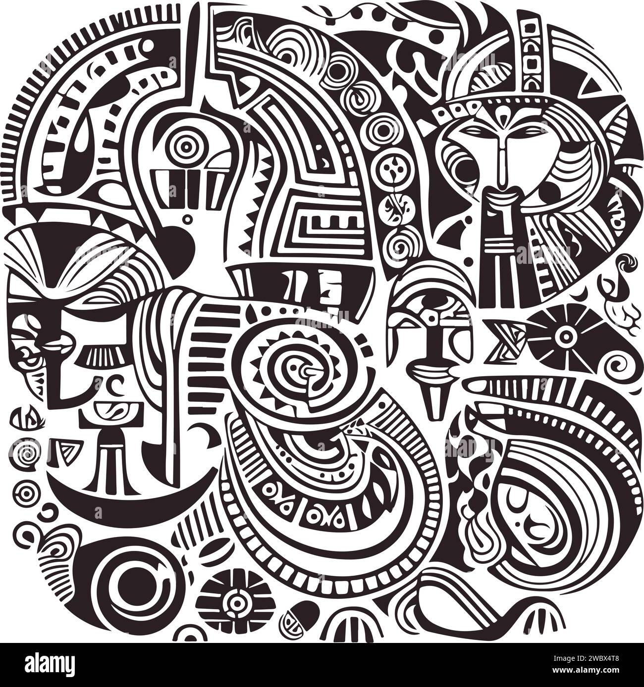 Abstract pattern in native African style. Vector illustration ...