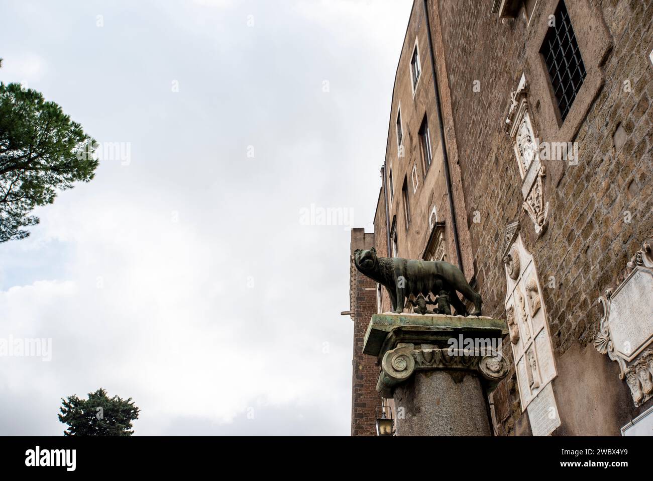 The statue of Romulus and Remus on the Capitoline Hill of Rome Stock ...