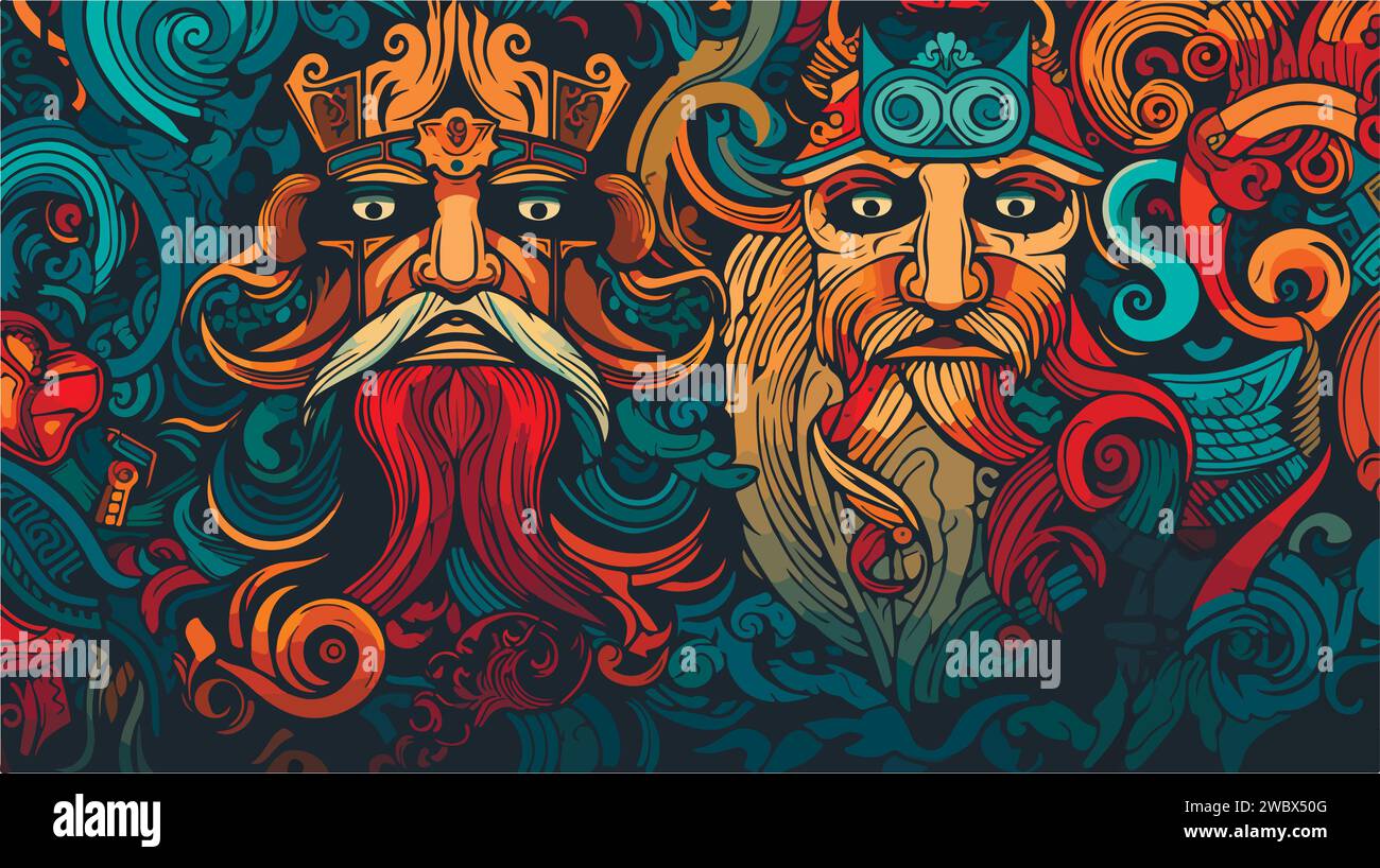 Viking illustration patterns Stock Vector Images - Alamy