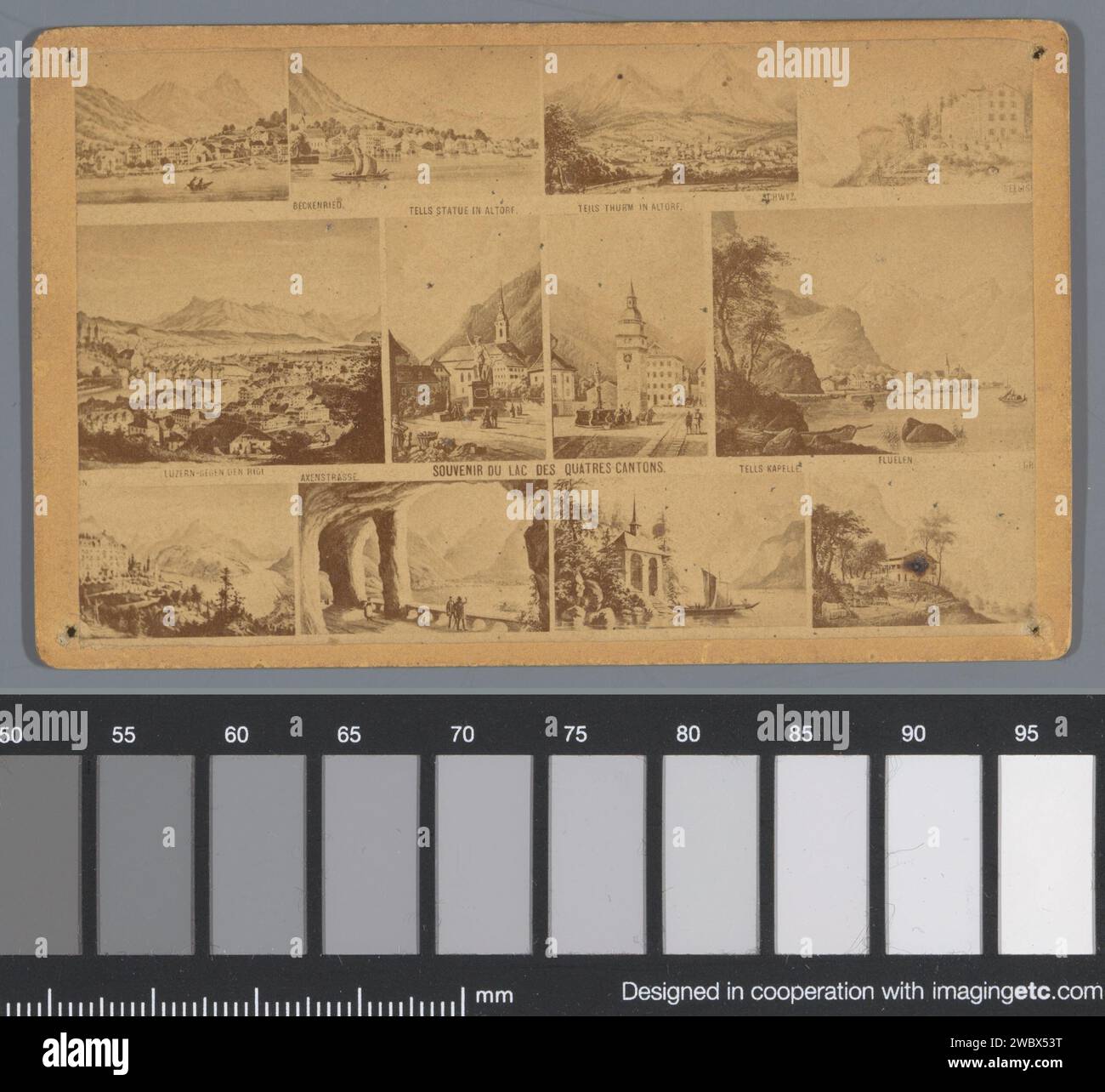 Photo production of twelve drawings of faces around the ...