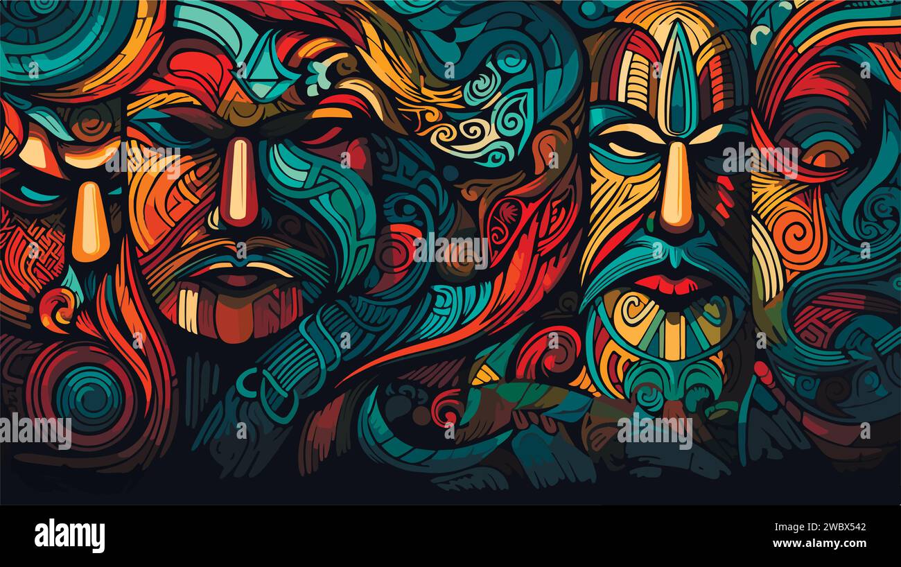 Abstract beautiful colored vector Viking patterns. Ancient warrior ...