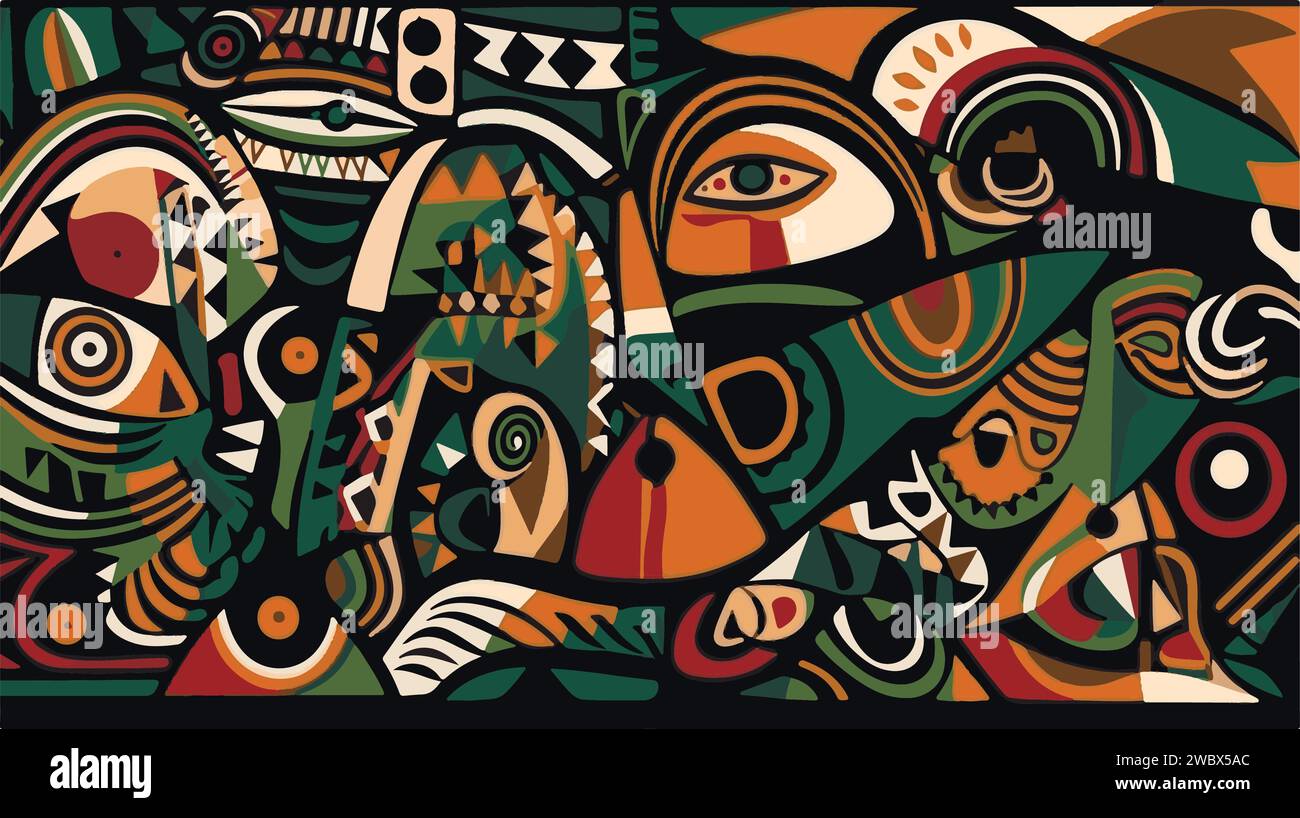 Abstract pattern in native African style. Vector illustration ...