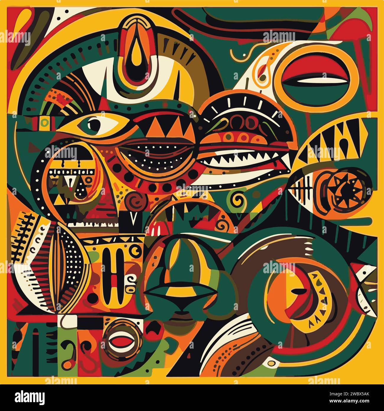 Abstract pattern in native African style. Vector illustration ...