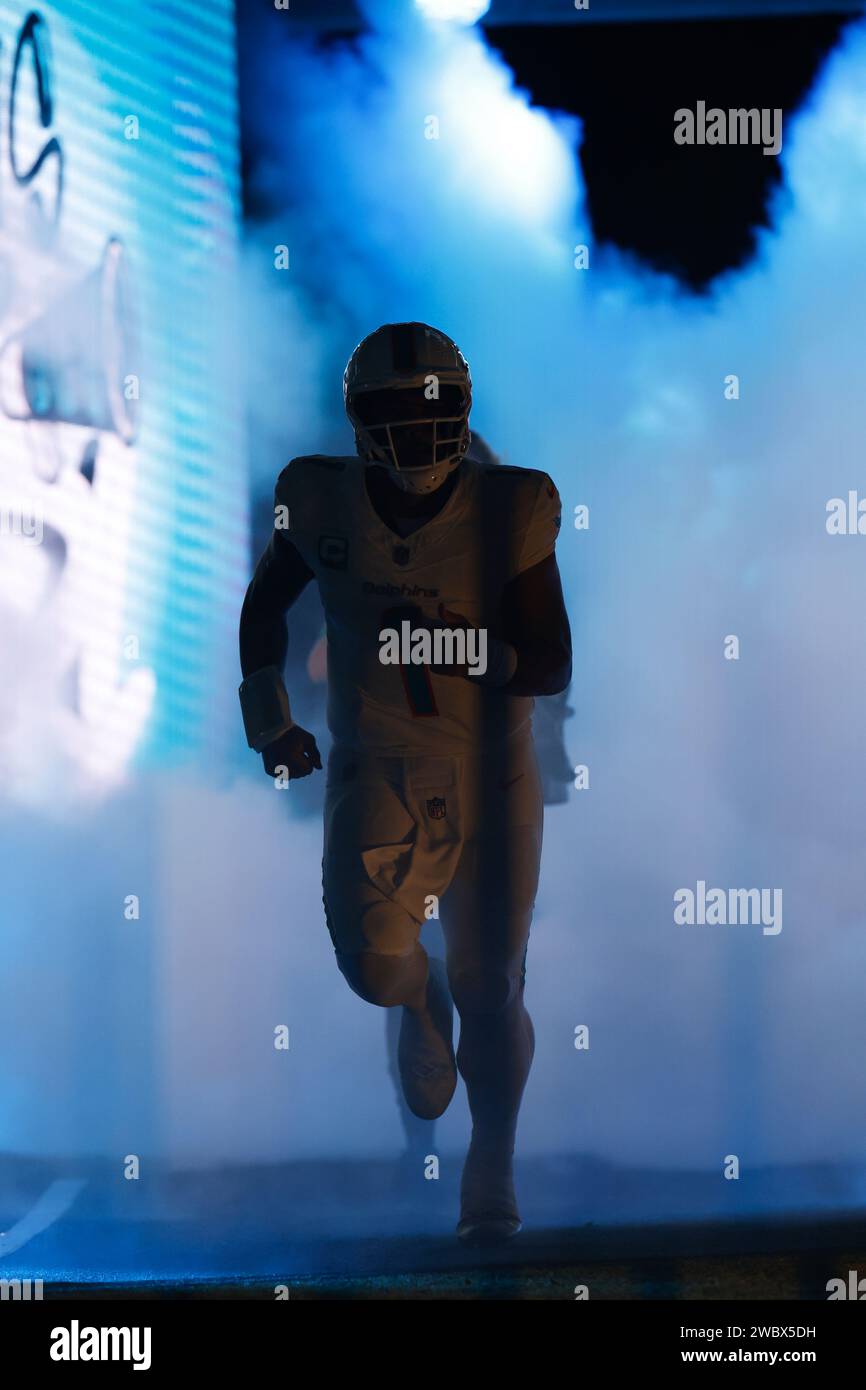 Miami Dolphins quarterback Tua Tagovailoa (1) during player intros ...