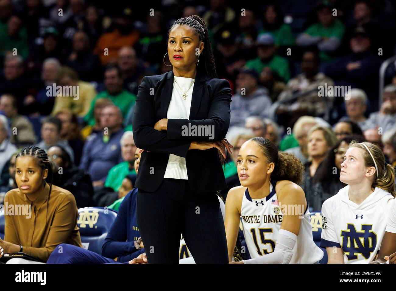 South Bend, Indiana, USA. 11th Jan, 2024. Notre Dame head coach Niele Ivey during NCAA Women's ...