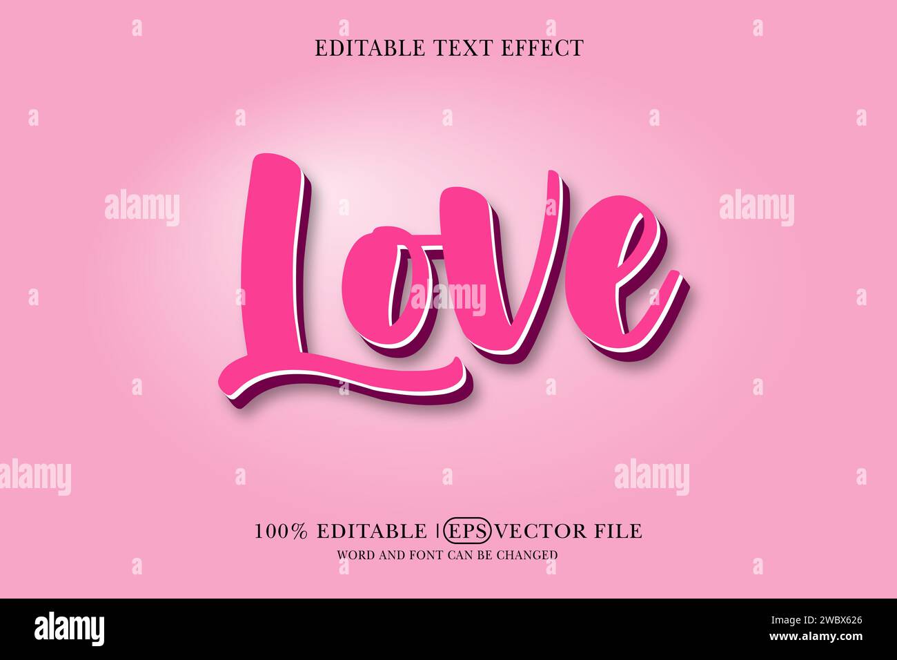 Love Story title background Editable text effect, 3d text template ...