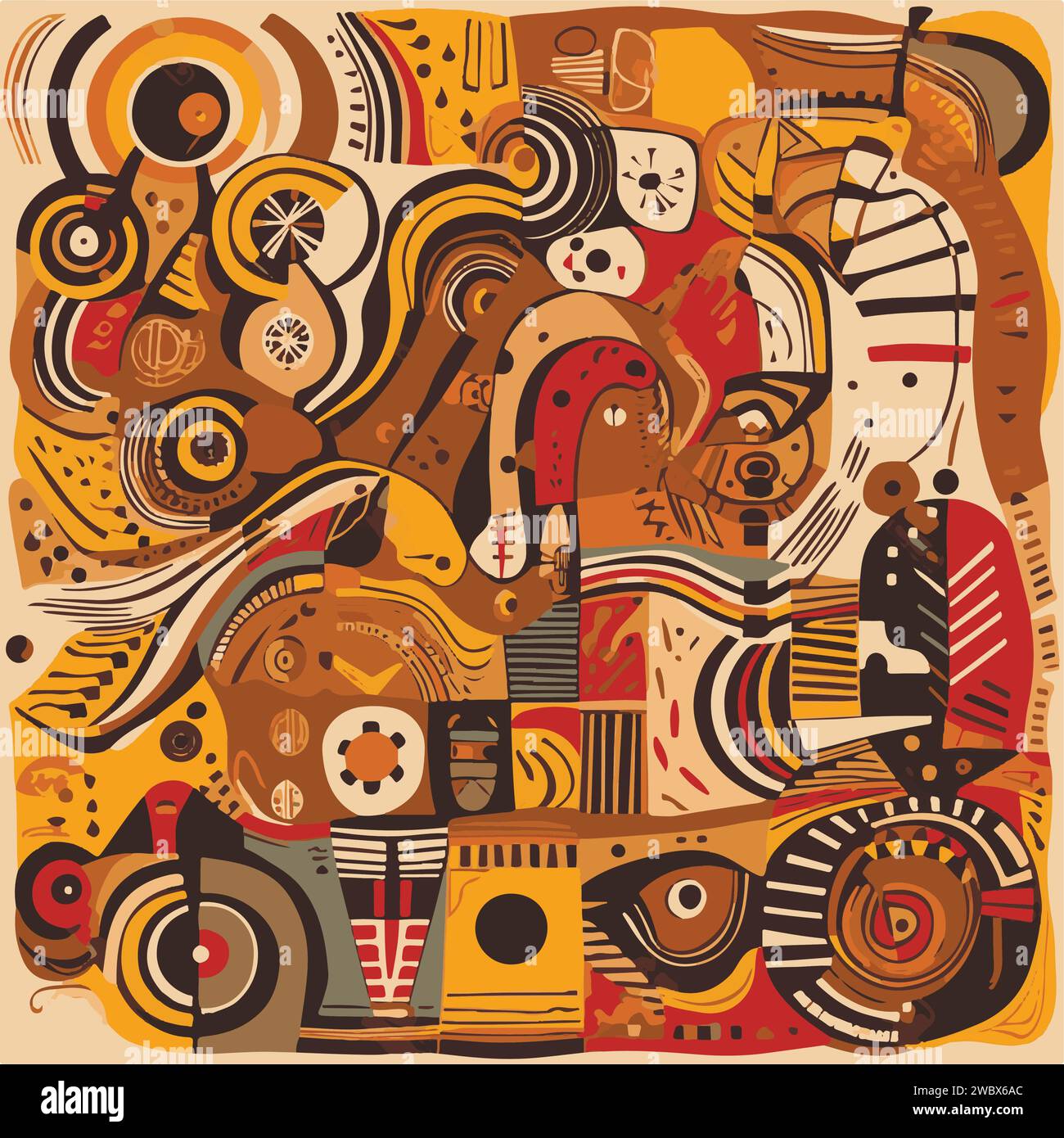 Abstract pattern in native African style. Vector illustration ...