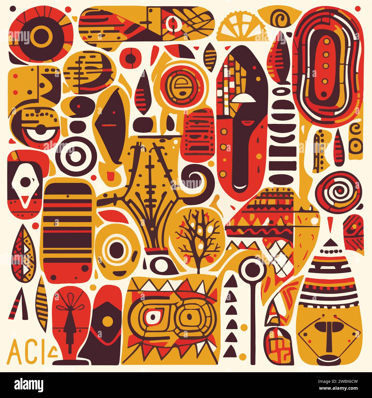 Abstract pattern in native African style. Vector illustration ...