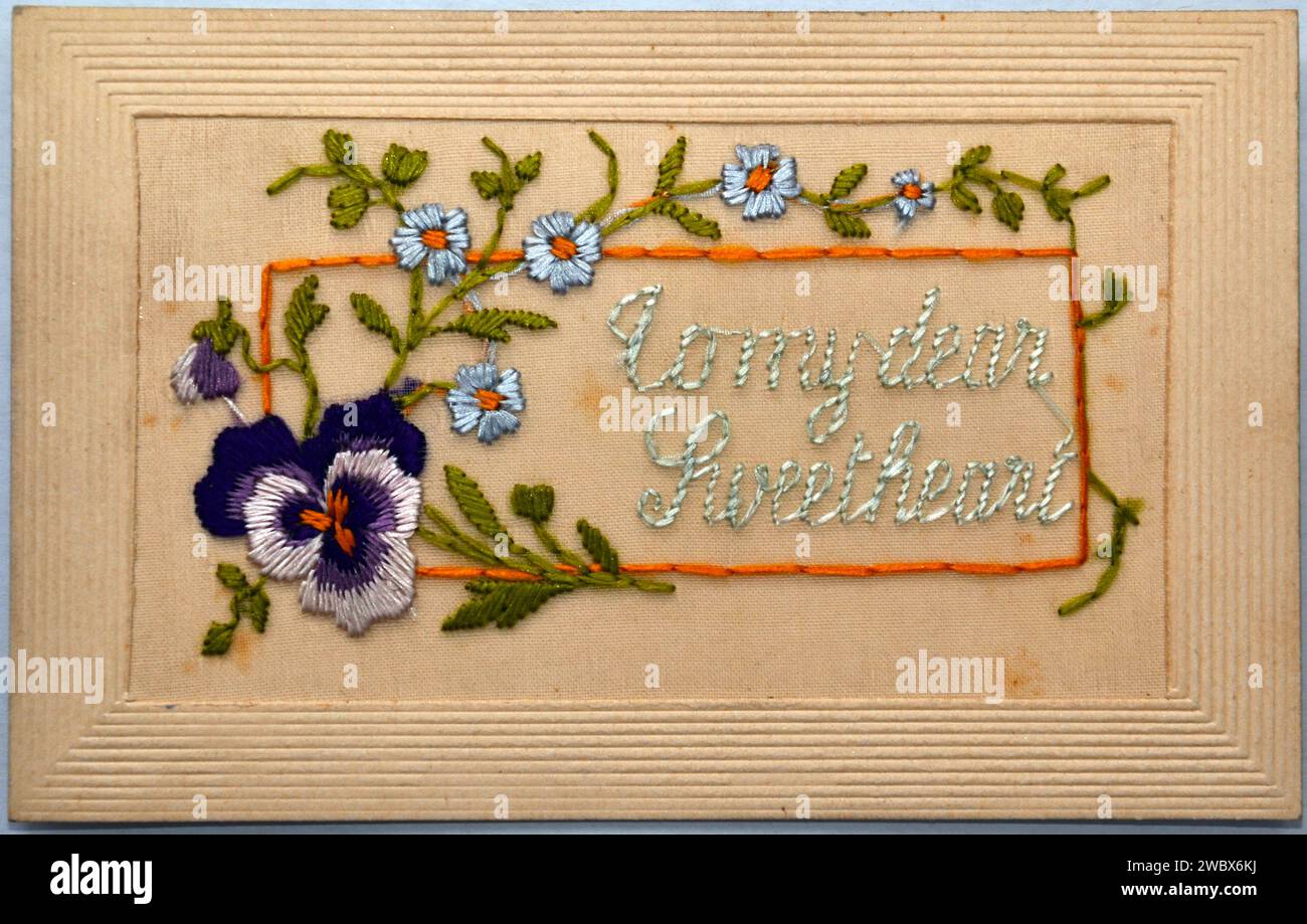 Embroidered silk postcard hi-res stock photography and images - Alamy