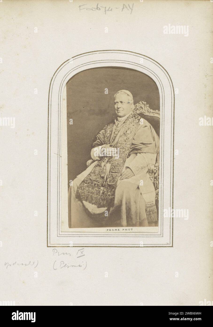 Portret Van Paus Pius IX, Paul Emile Pesme, 1855 - 1878 Photograph ...