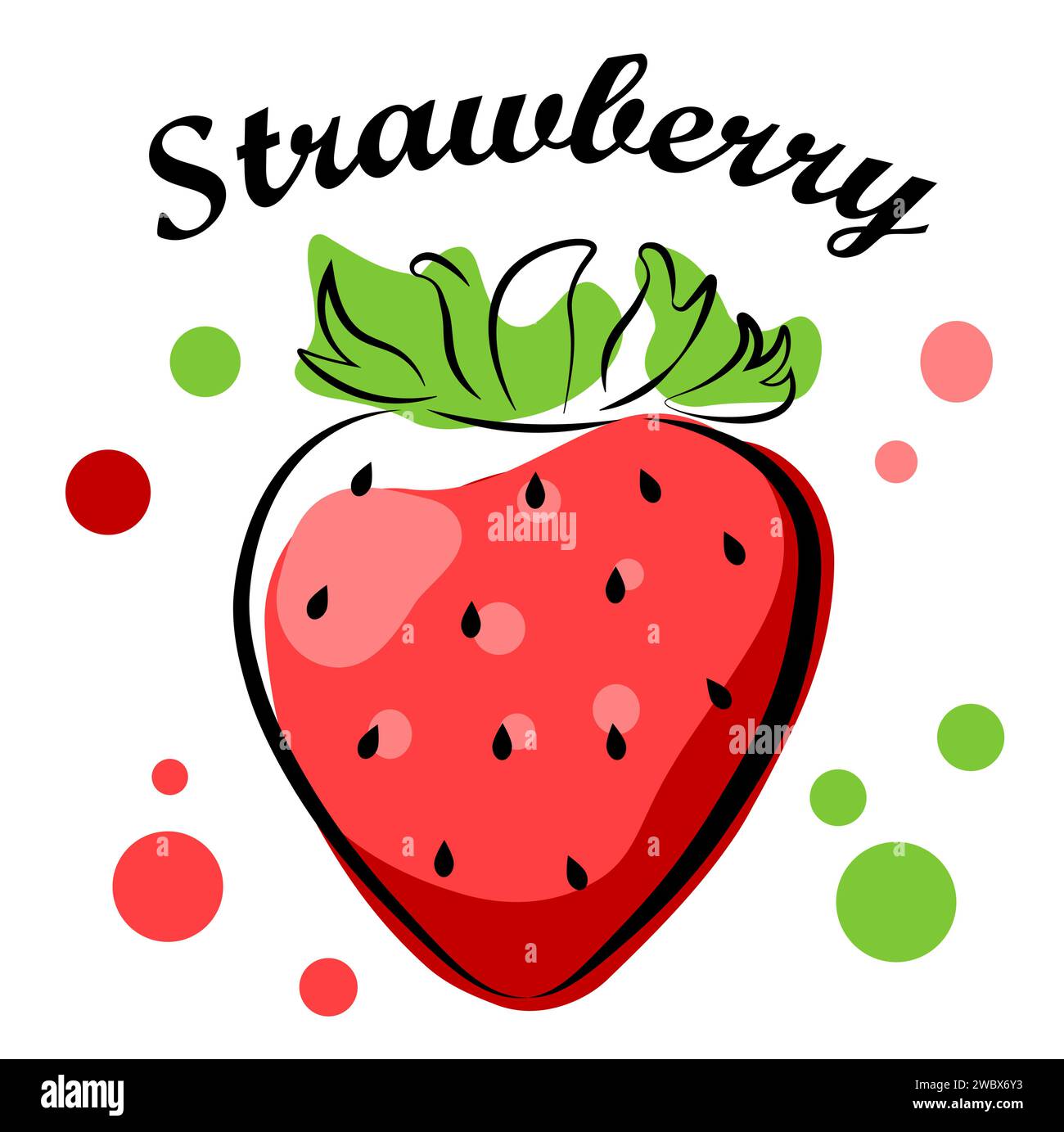 Strawberry on white background Stock Vector Images - Alamy