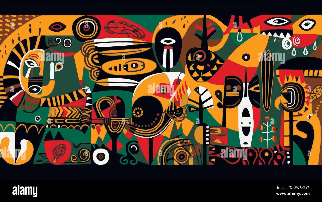 Abstract pattern in native African style. Vector illustration ...