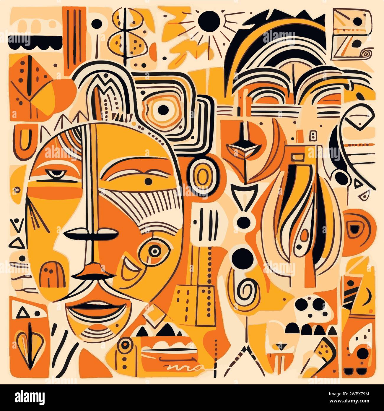 African abstract painting Stock Vector Images - Alamy