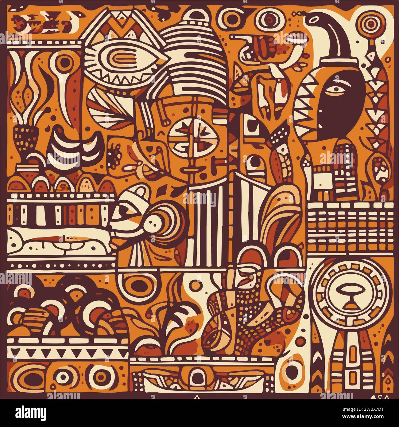 Abstract pattern in native African style. Vector illustration ...