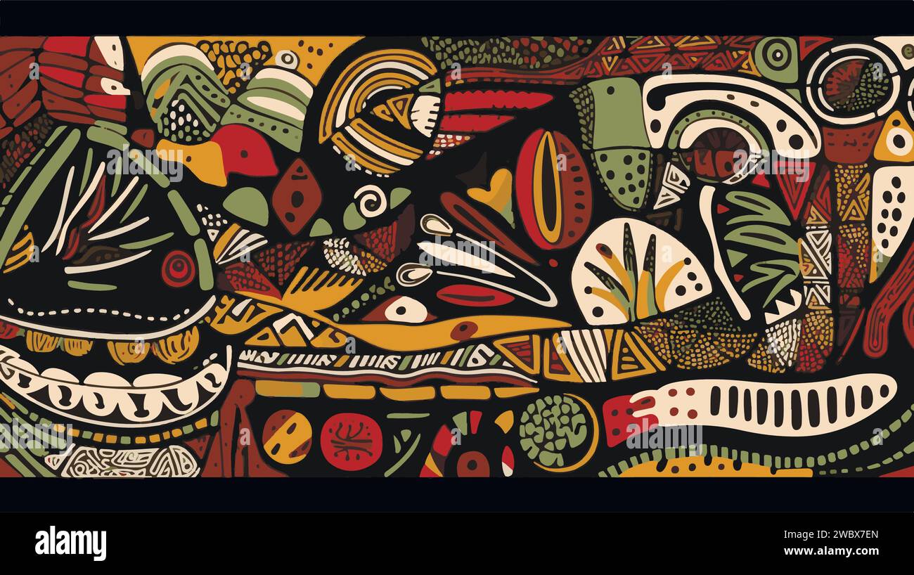 Abstract pattern in native African style. Vector illustration ...