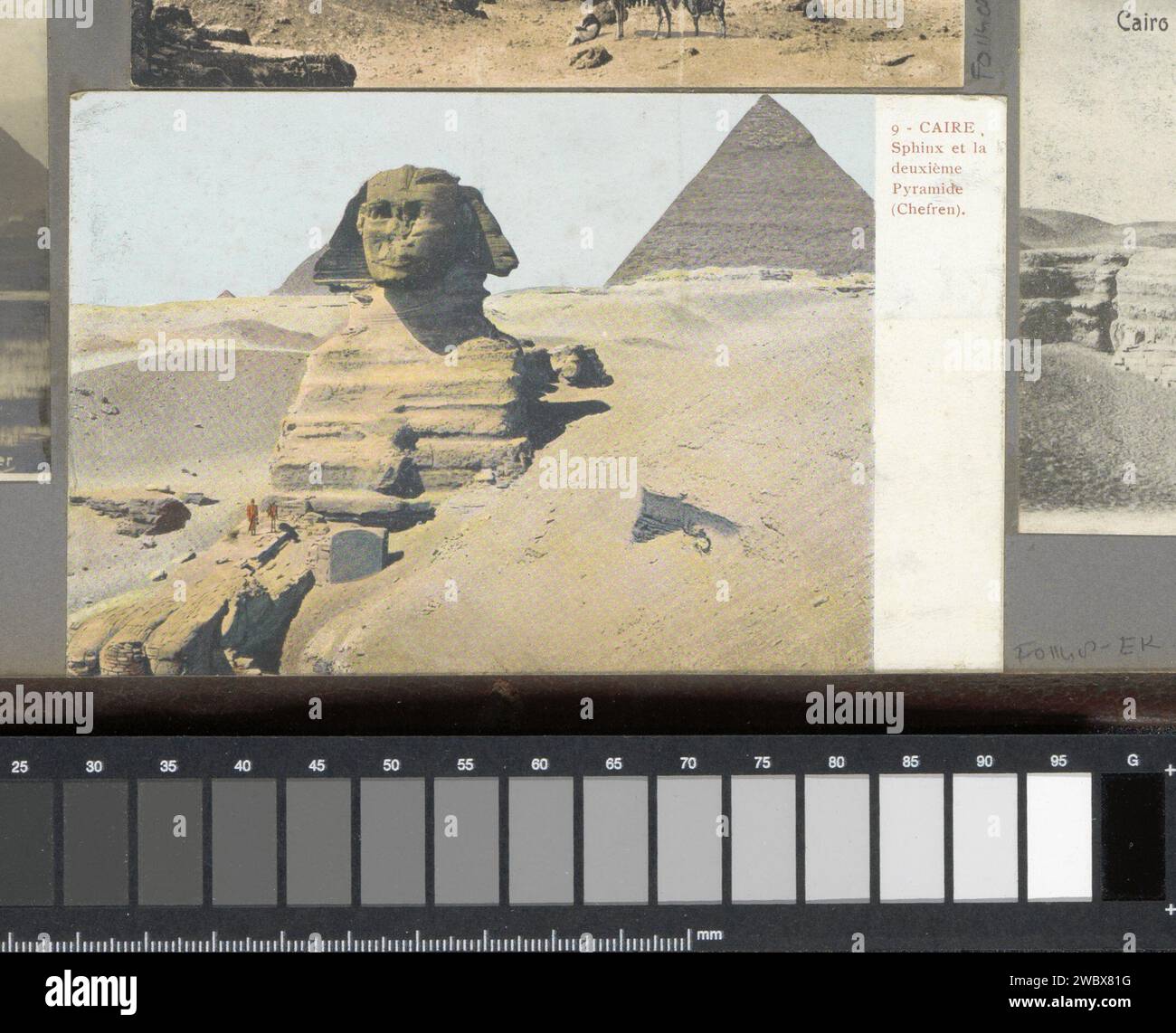 View of the sphinx and pyramid of chefren at Cairo, anonymous, c. 1895 ...