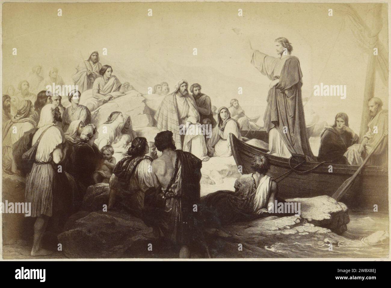 Jesus preaching in boat hi-res stock photography and images - Alamy