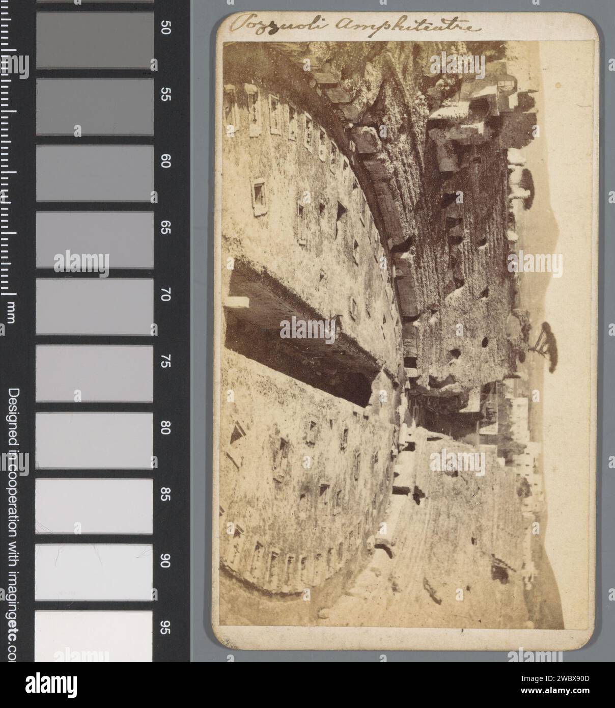 Amfitheater Van Pozzuoli, Anonymous, 1855 - 1885 Photograph. visit card ...