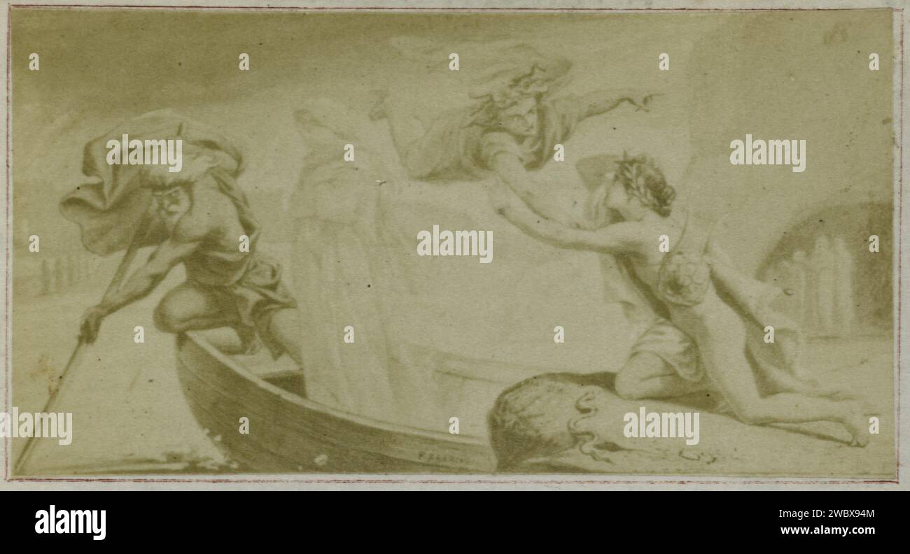 Photo production of a painting, representing the shadow of Eurydice is ...