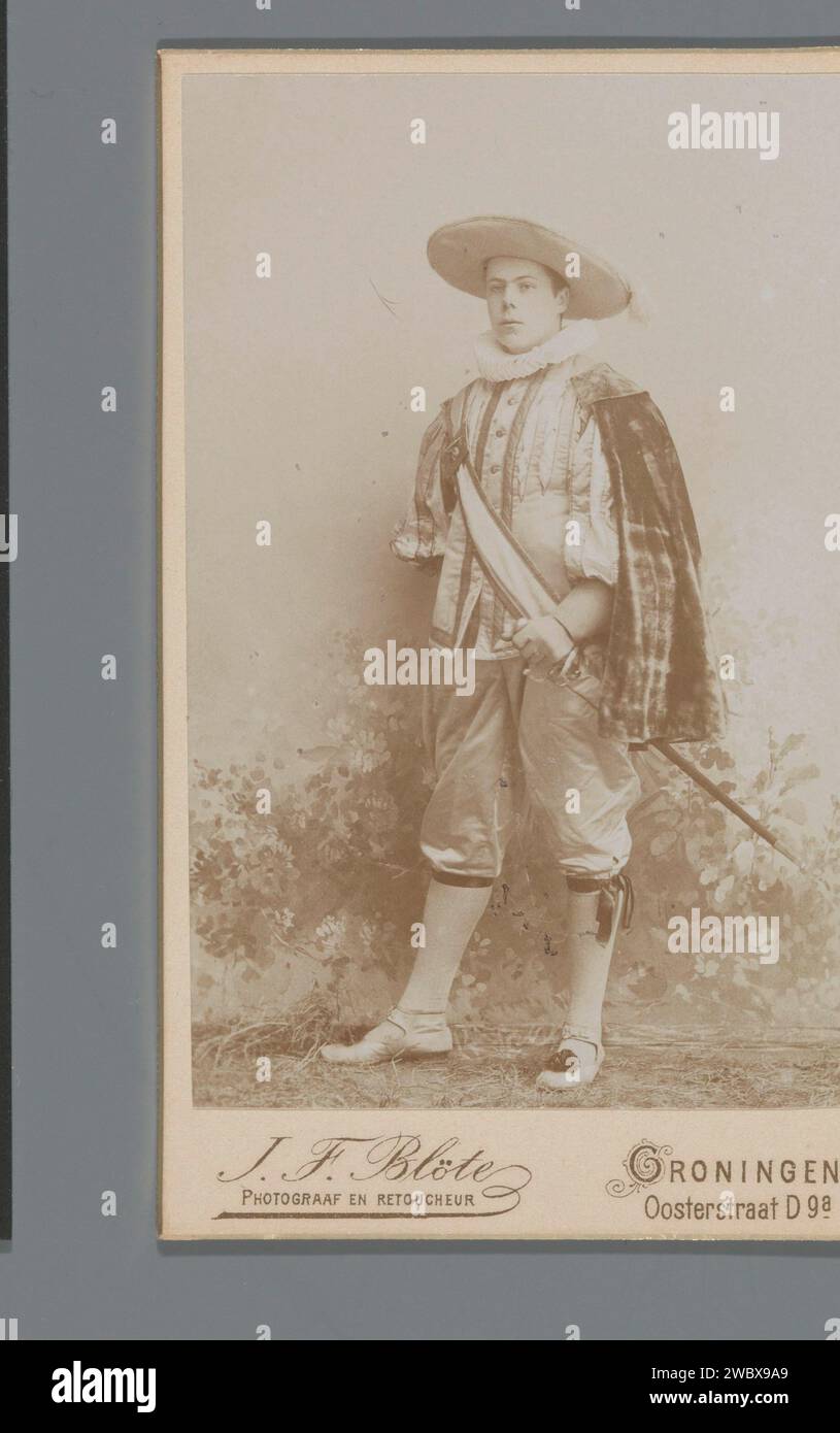 Portrait of an unknown Groningen student in Maskeradekostuum, Jan ...