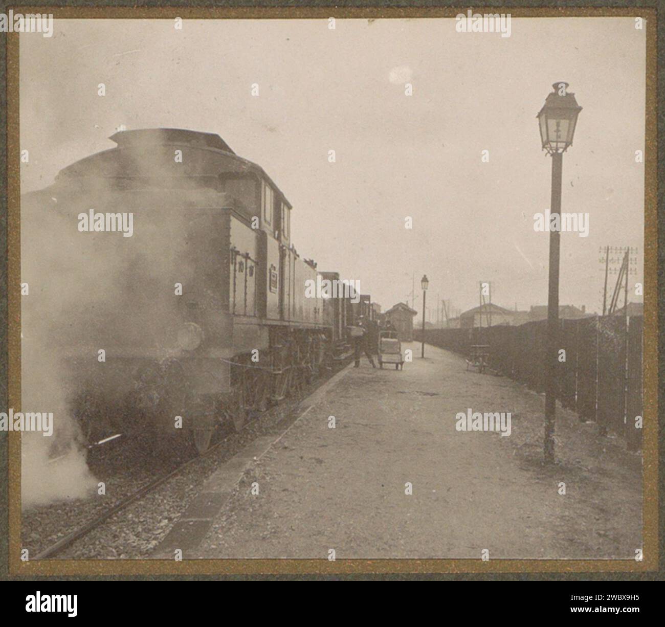 Train on the platform of Maisons-Alfort during the flood of Paris, G ...