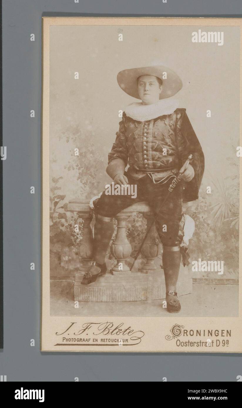 Portrait of an unknown Groningen student in Maskeradekostuum, Jan ...