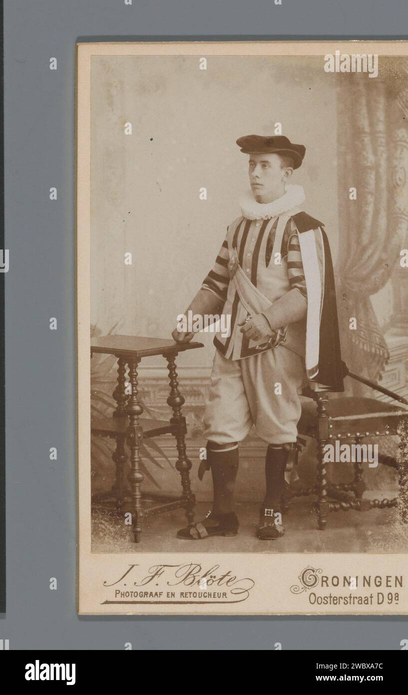 Portrait of an unknown Groningen student in Maskeradekostuum, Jan ...