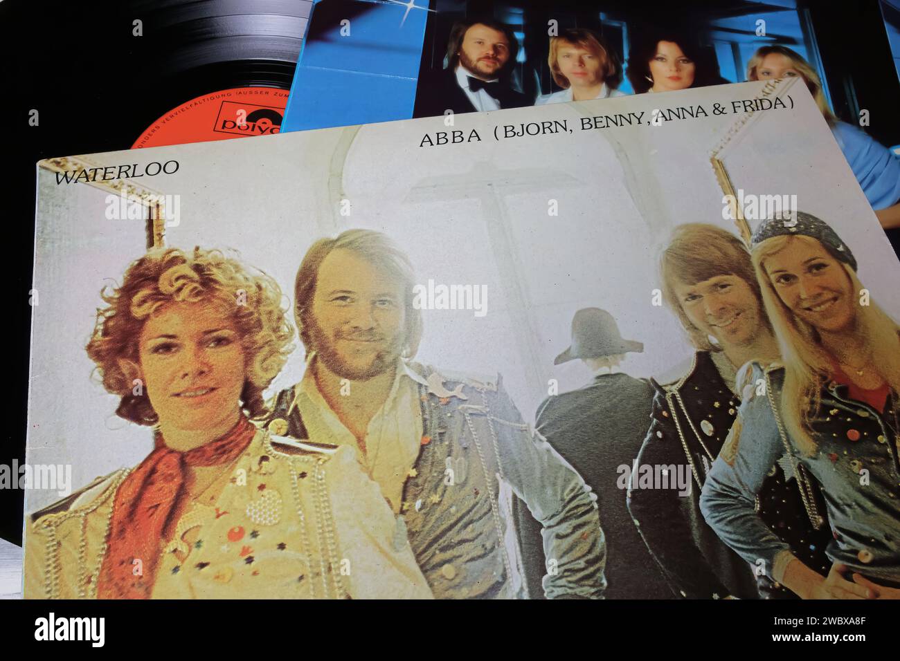 Viersen, Germany - May 9. 2023: Closeup of swedish ABBA band vinyl record album cover Waterloo ...