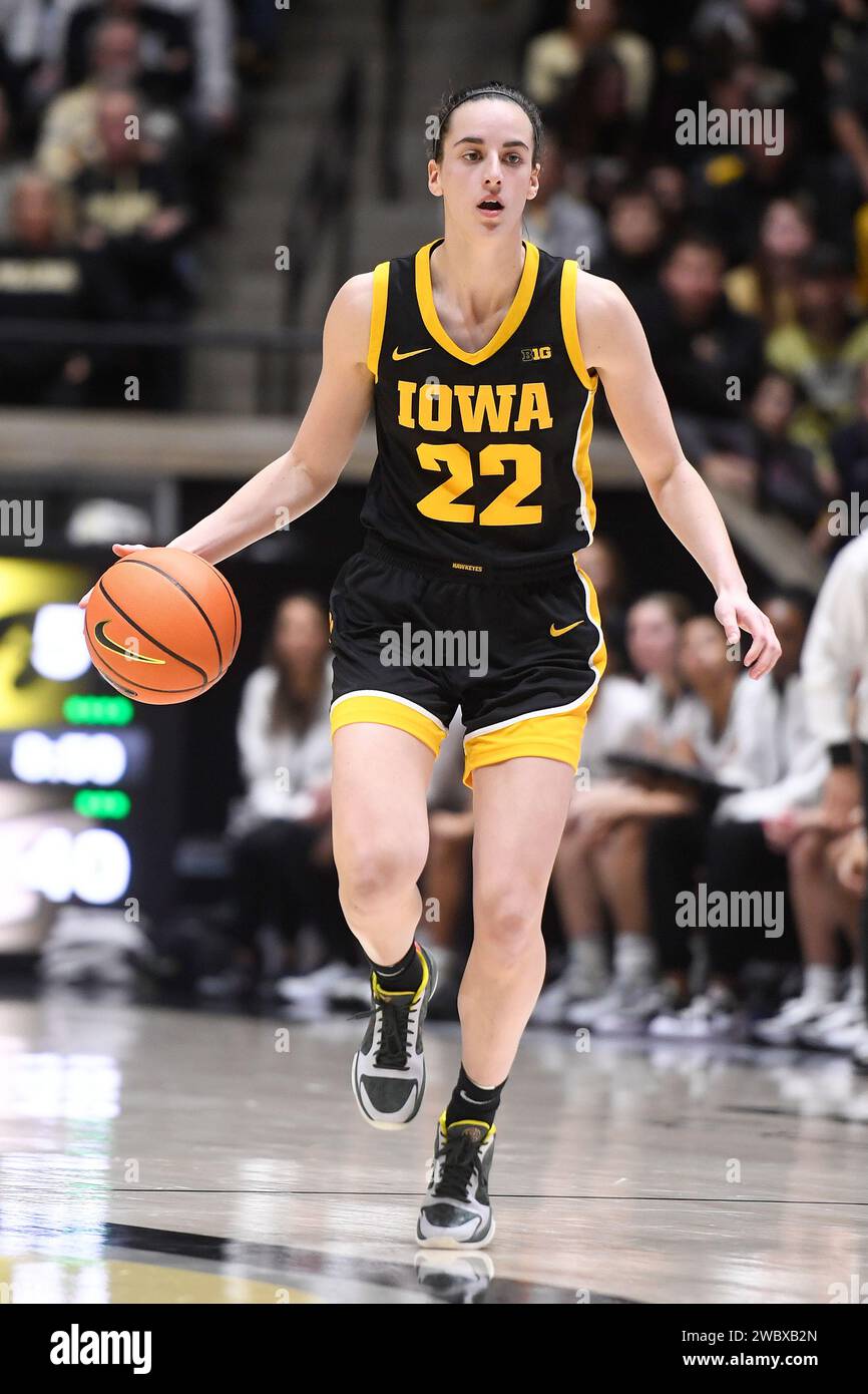 WEST LAFAYETTE, IN - JANUARY 10: Iowa Hawkeyes Guard Caitlin Clark (22 ...