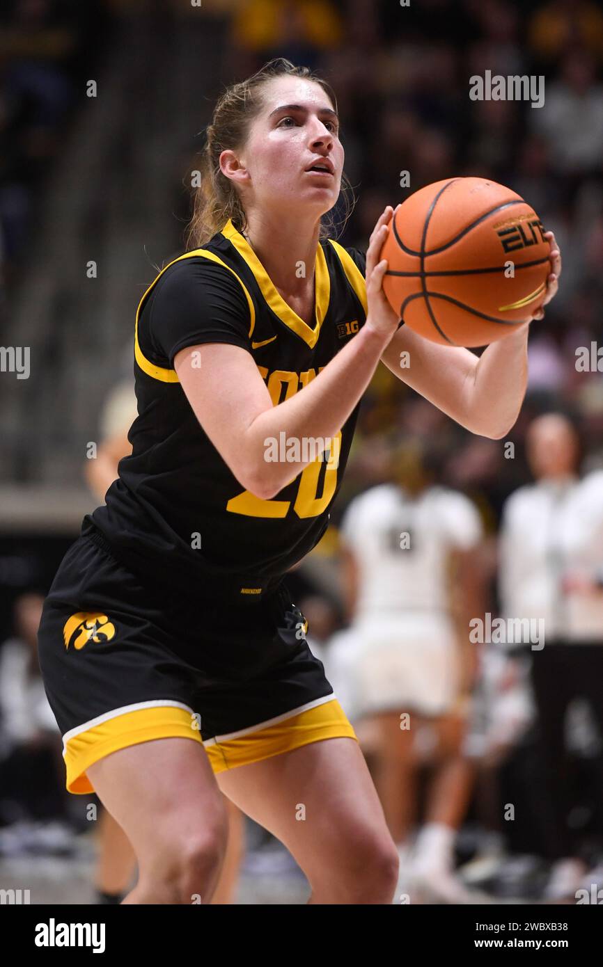 WEST LAFAYETTE, IN - JANUARY 10: Iowa Hawkeyes Guard Kate Martin (20 ...