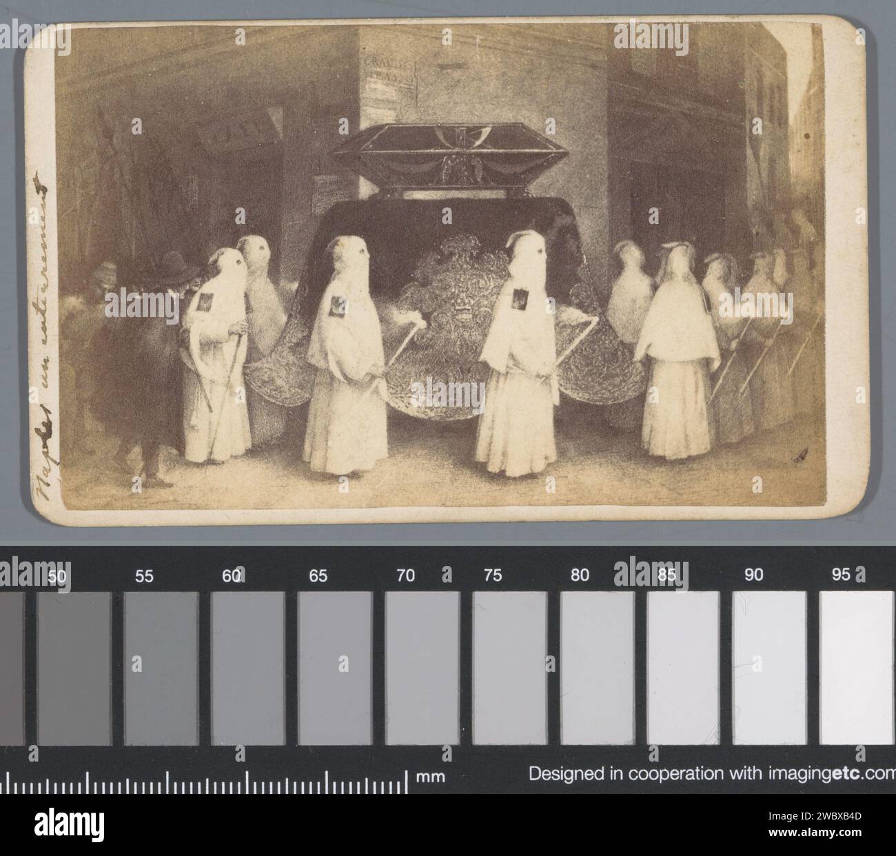 Photo production of a drawing of a process trip with figures dressed in ...