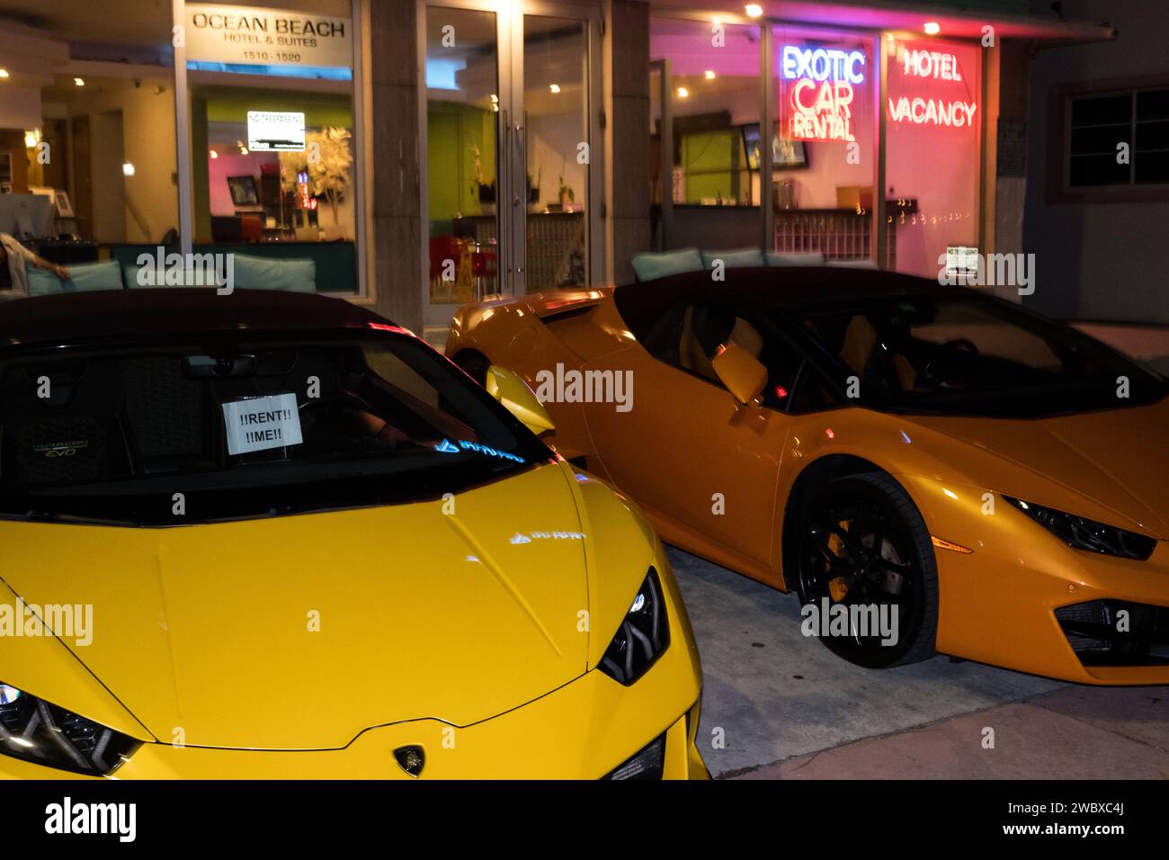 Miami, USA. 31th Oct, 2023. Lambo rental on South Beach Stock Photo - Alamy