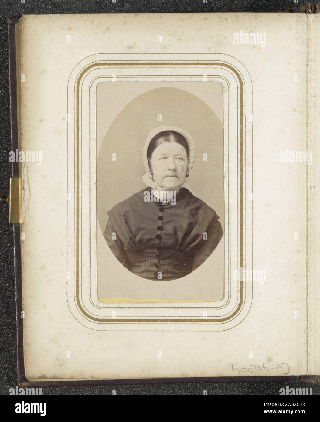 Portrait of a woman with a lace hat and a necklace, J.J. Geels, 1873 - 1878 Photograph. visit ...