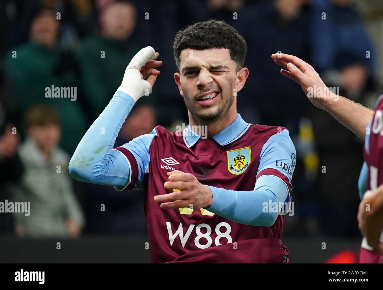 Burnley's Zeki Amdouni celebrates scoring their side's first goal of ...