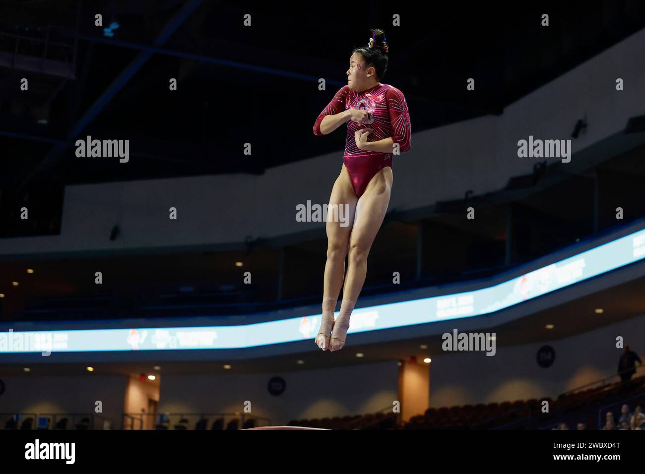 Oklahoma's Keira Wells competes on the vault during an NCAA gymnastics ...
